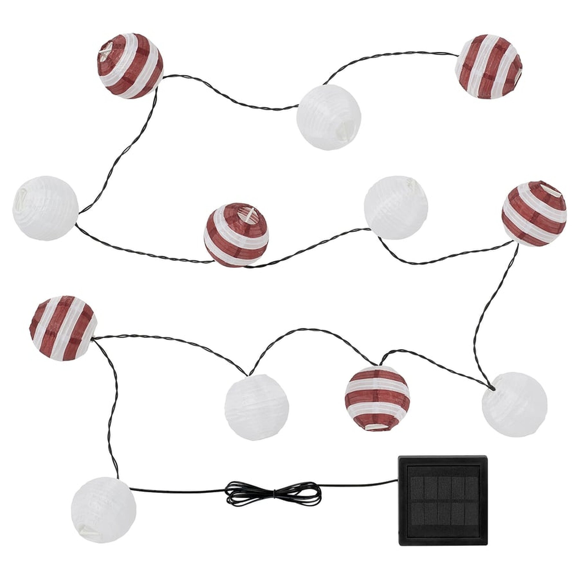 Светодиодная гирлянда на 12 лампочек, IKEA SOLVINDEN, на солнечных батареях, уличная, цвет красный, белый, 806.151.70