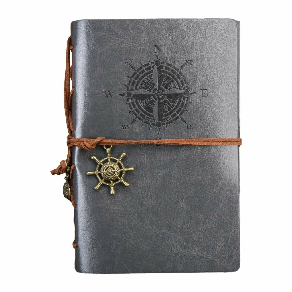 1 ретро-дневник путешествия на пиратском корабле с отрывными листами-серый-A7
