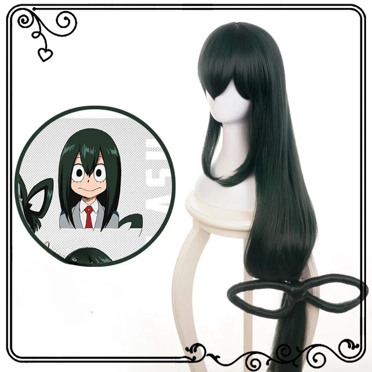 Синтетический парик My Hero Academia Asui Tsuyu темно-зелёный