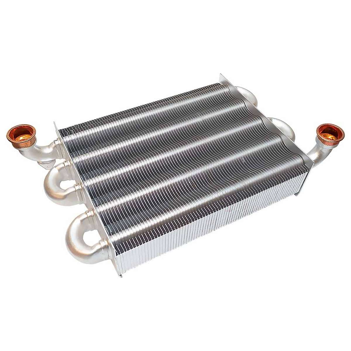 Теплообменник основной медный 225 мм медный для Ariston, Immergas, Ferroli (65106297; 6174275;1.035442; 103544; 902607270; 398615500)