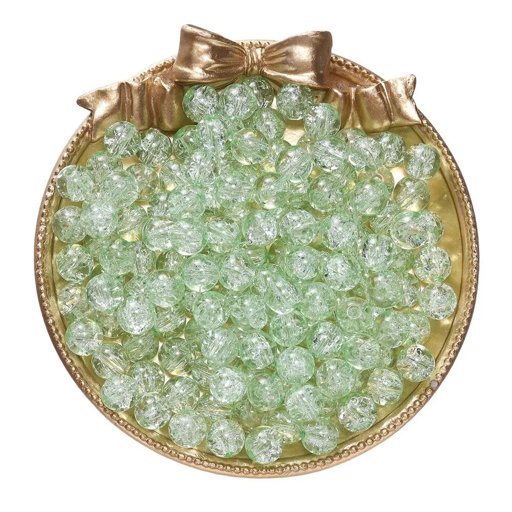 Бусины стекло Битое стекло ассорти 7*8 мм 50шт, светло-серый.