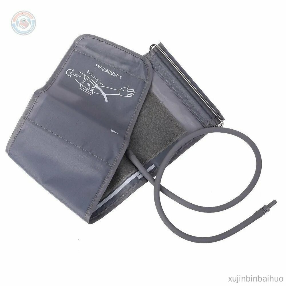 Манжета для тонометра на руку универсальная серебристо-серая с набором инструментов для точного измерения давления дома и в клинике