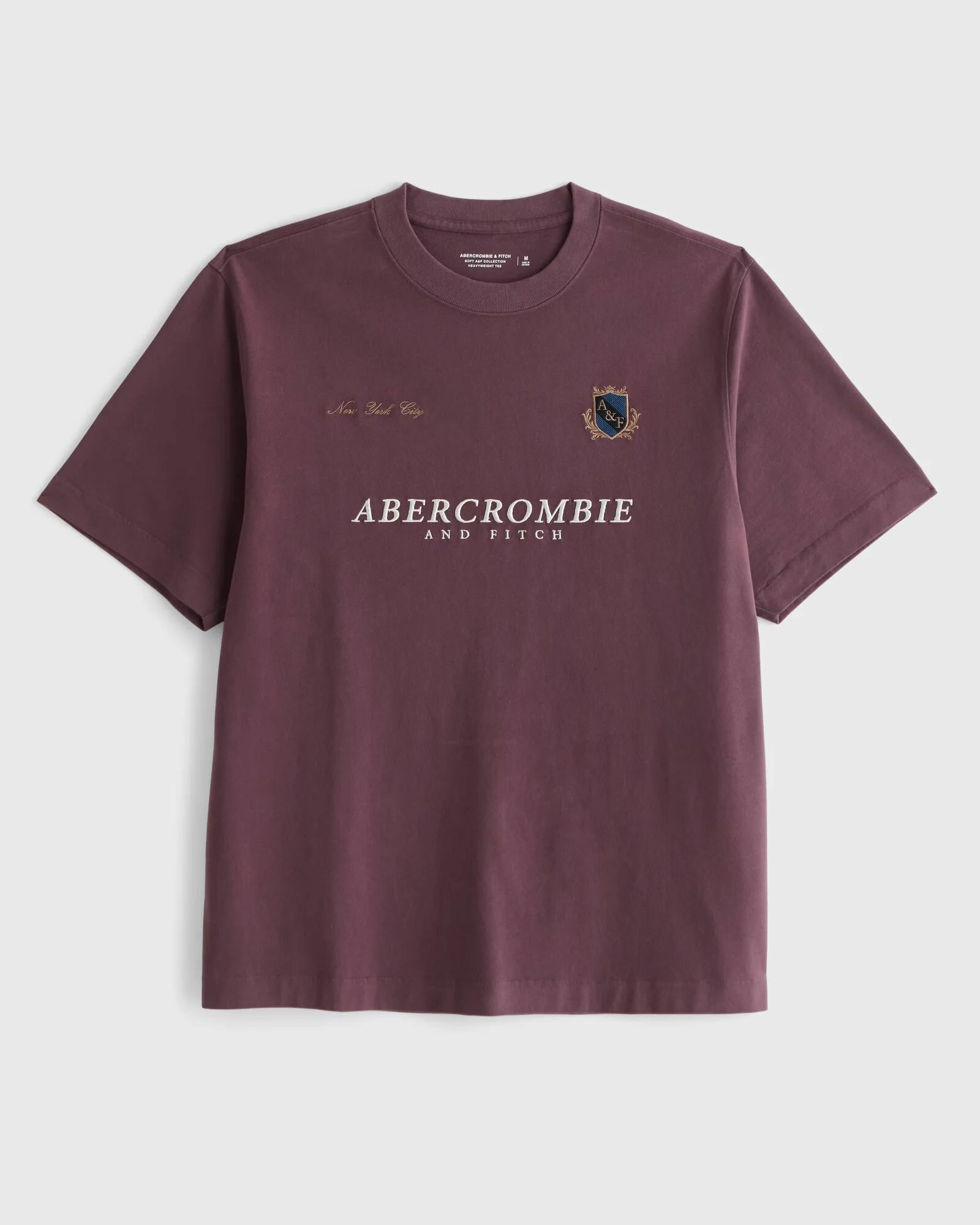 Премиальная плотная футболка Abercrombie & Fitch с гербом