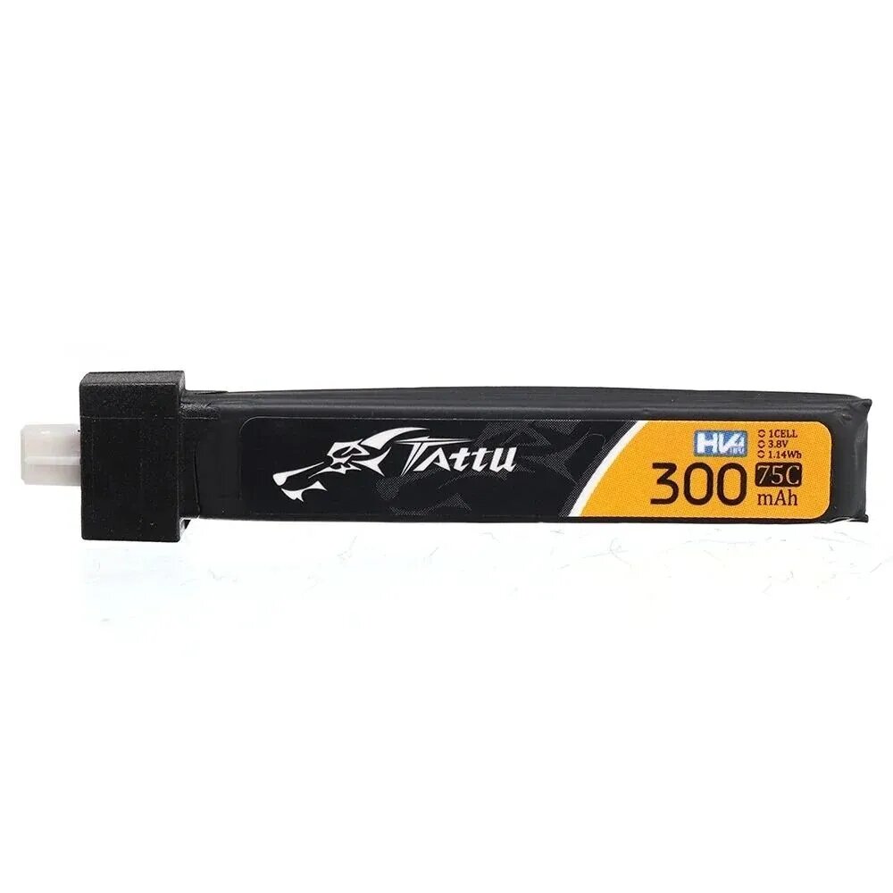Tattu 300mAh 3.8V 75C 1S HV LiPo аккумулятор для радиоуправляемых самолетов с разъемом BT2.0 - 5 шт. — фото 1