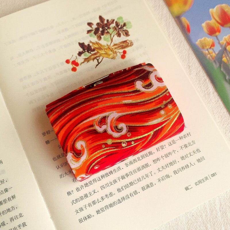 Портативный футляр для помады с зеркалом, миниатюрная подарочная коробка ручной работы в японском винтажном стиле, защитный чехол для помады.