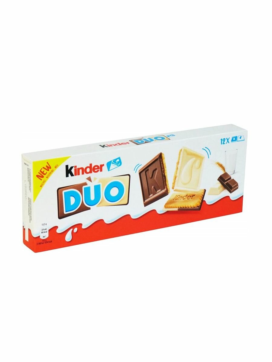 Печенье Kinder Duo, дуэт, песочное, с шоколадом, 150 г, 1 шт.