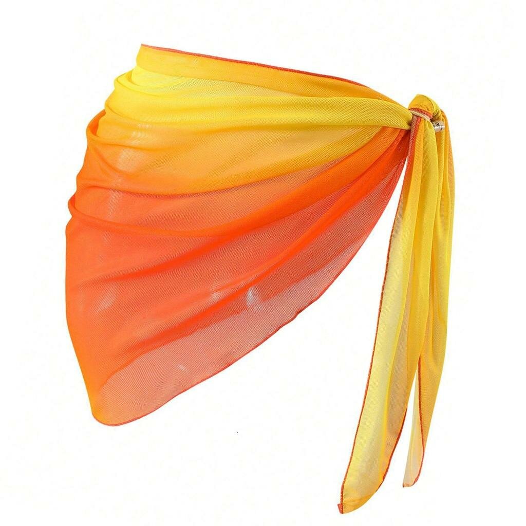 Пляжный халат-завязка для женщин, Желтый