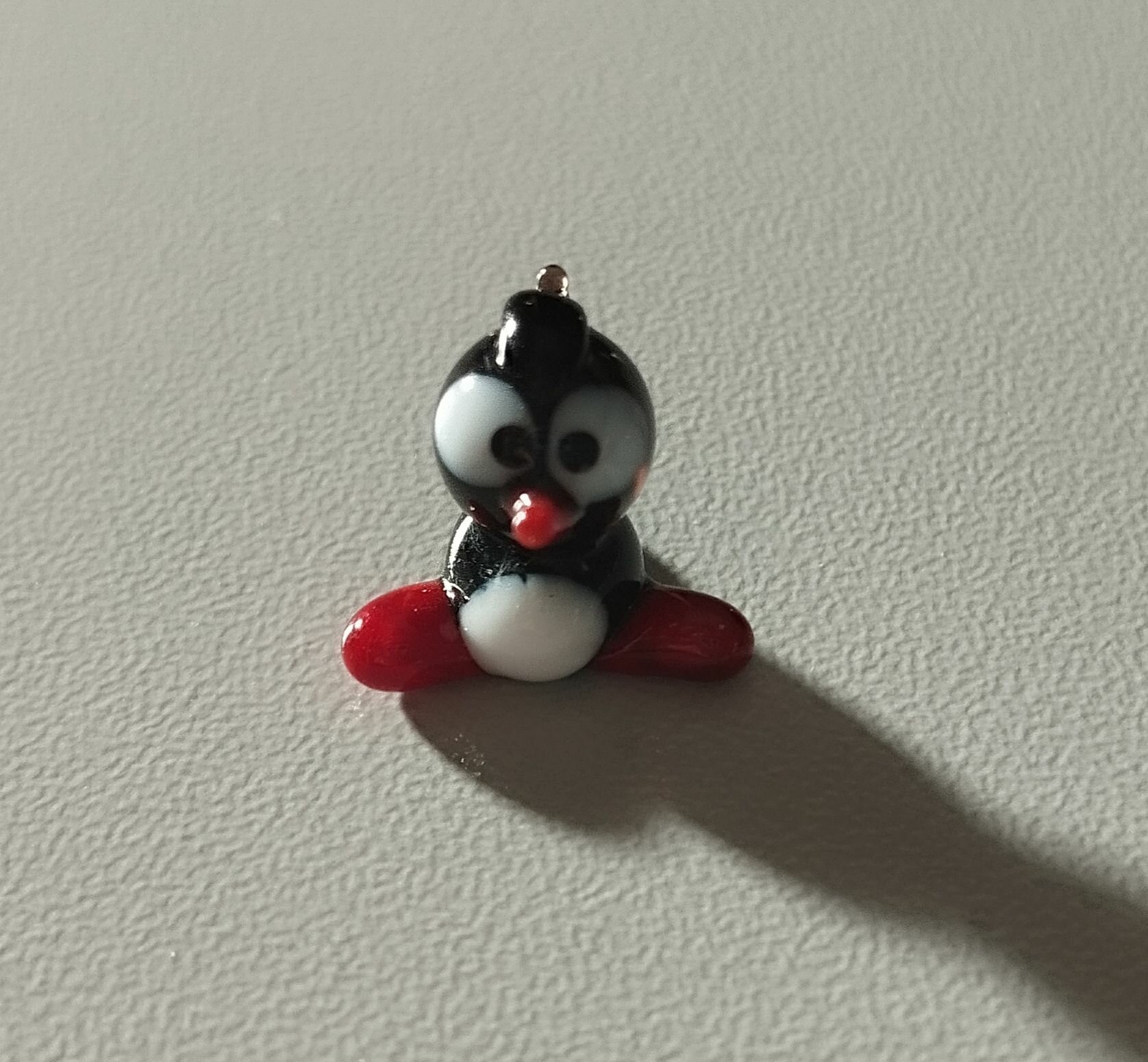 Стеклянная микро фигурка пингвин