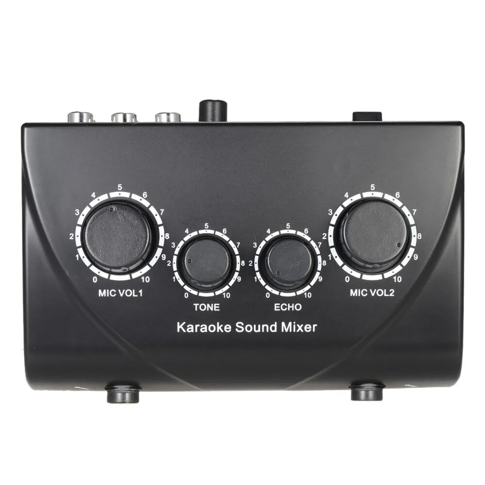 Портативный Караоке Audio Stereo Echo Mixer Двойной микрофонный вход с RCA кабель