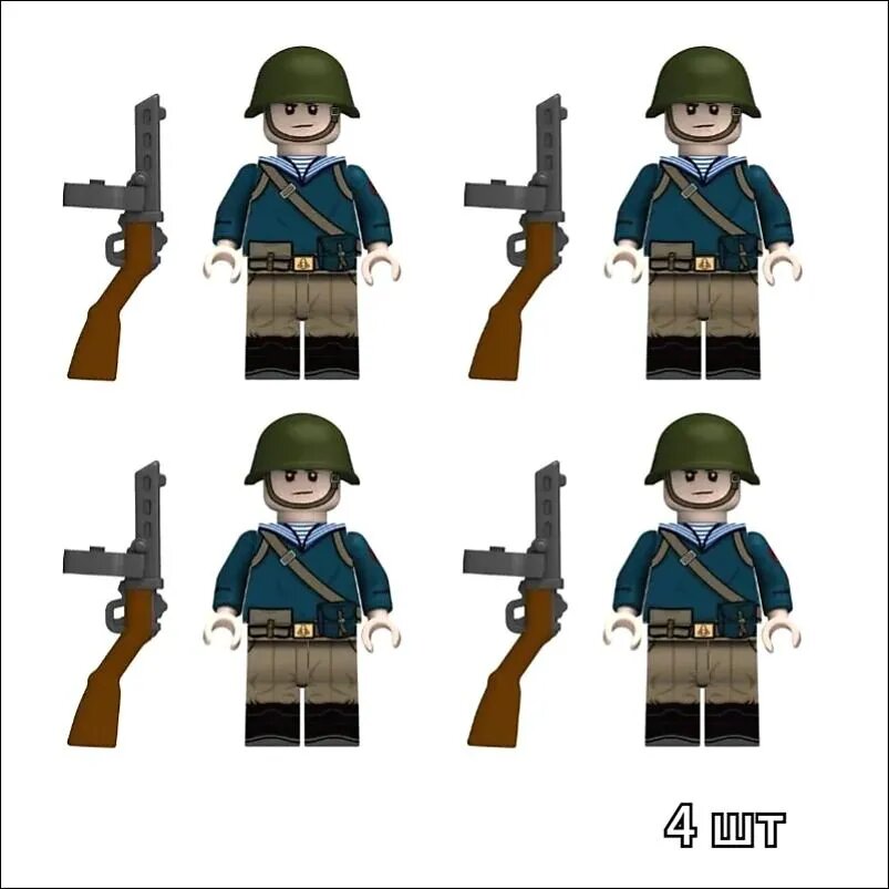 Сборные фигурки Морской Пехоты: Матрос и Офицер Военный конструктор для коллекции, совместимы с легo конструкторами