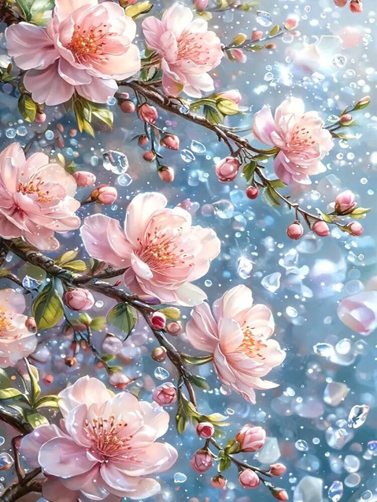 Алмазная картина Full Square 20x30см Цветы сакуры