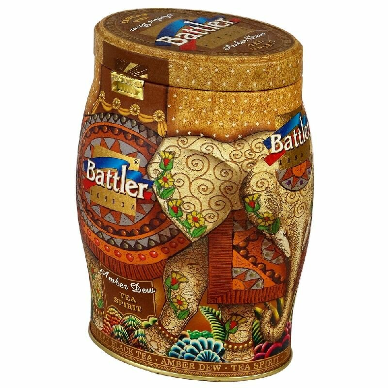 Чай BATTLER TEA SPIRIT AMBER DEW (Янтарная роса) Крупнолистовой черный цейлонский LOW GROWN-PEKOE /жесть/ 100г