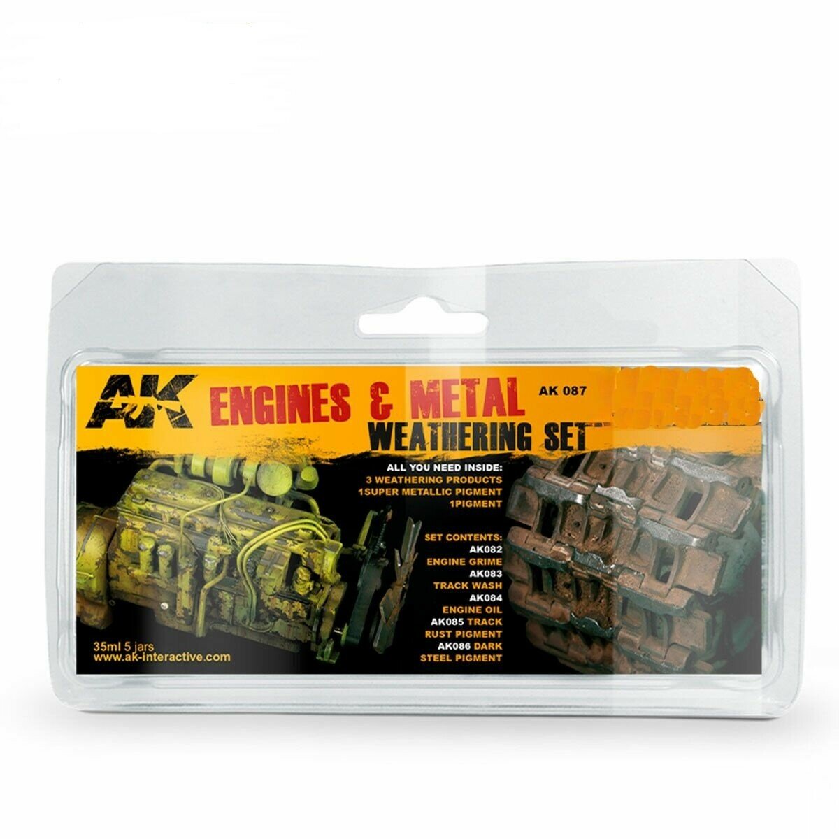 Аксессуар для Warhammer AK Interactive AK Engines and Metal Weathering Set AK087