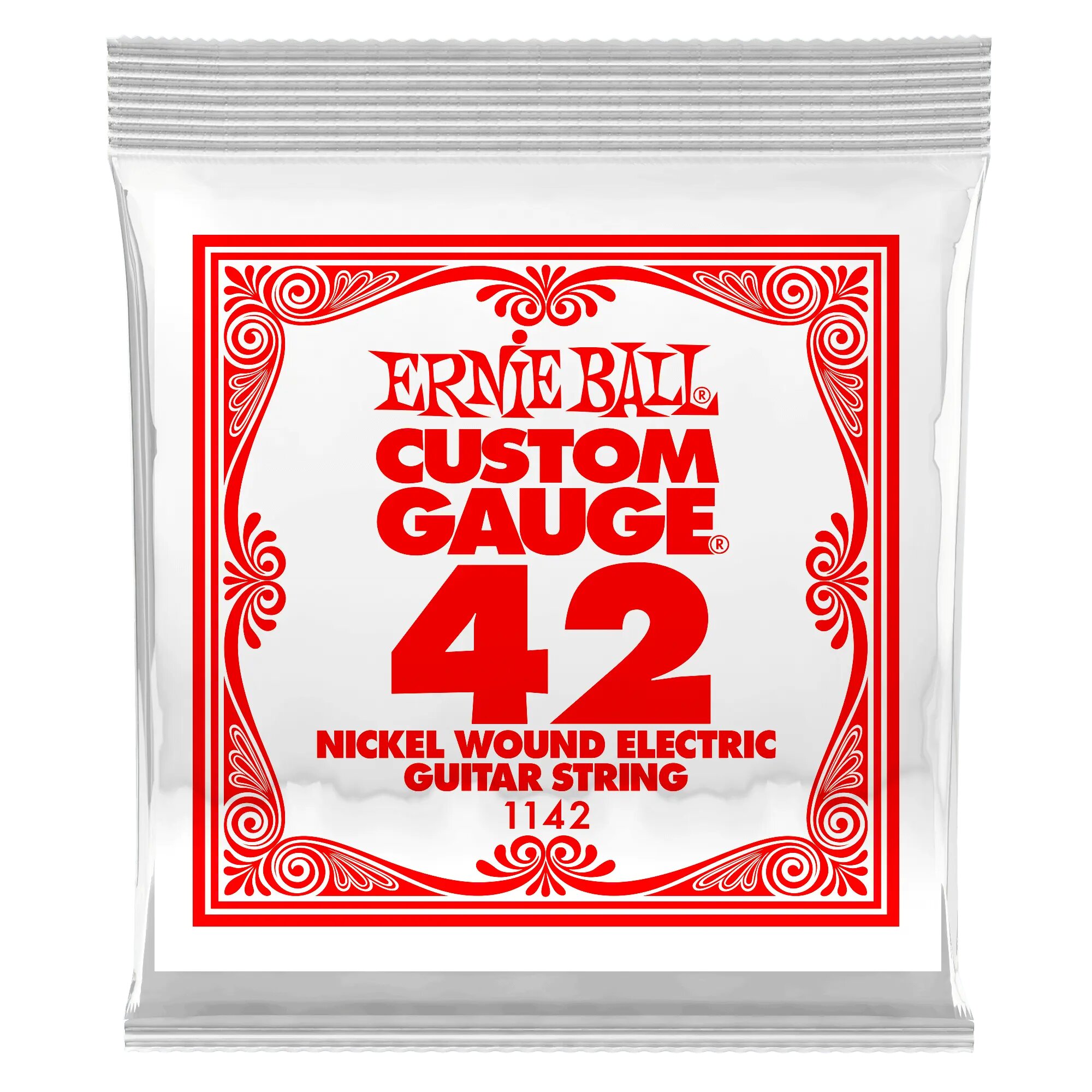 Струна для электрогитары Ernie Ball P01142 Custom gauge, сталь никелированная, калибр 42