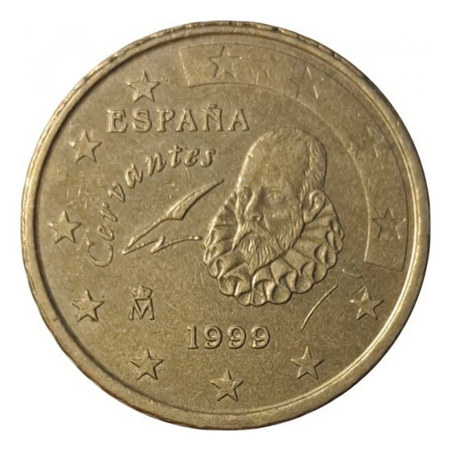 Монета 10 евроцентов Испания 1999 год (Сервантес)
