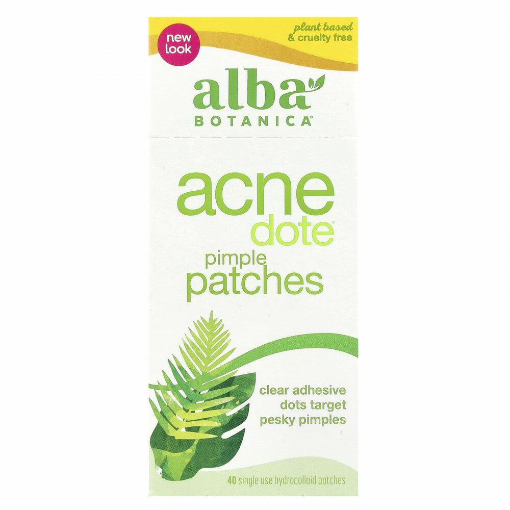 Alba Botanica, патчи от прыщей Dote®, 40 одноразовых гидроколлоидных патчей
