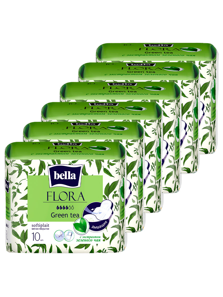 Bella Прокладки женские Green tea 6х10шт 4 капли