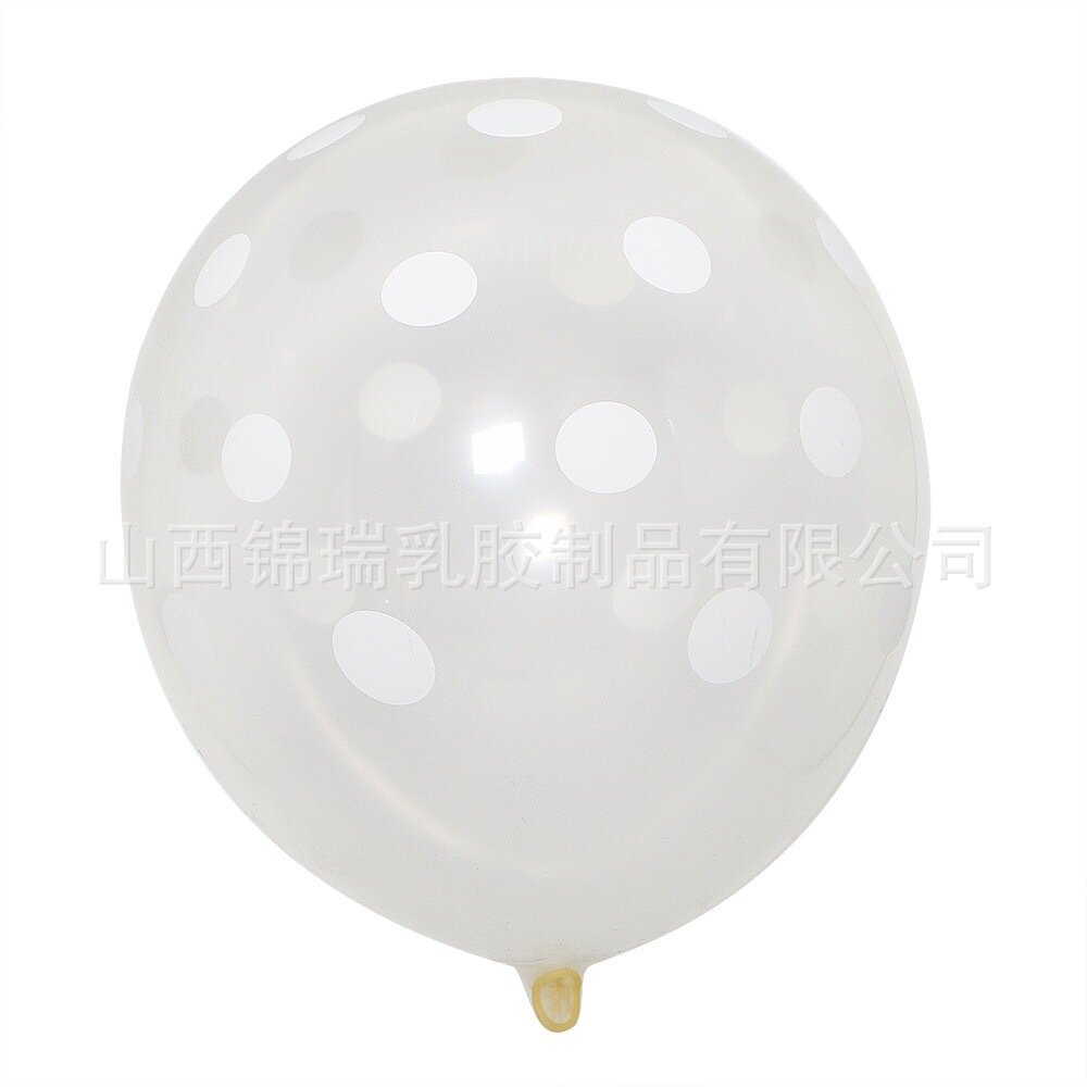 Яркие прозрачные шарики в горошек, из утолщенного латекса, для украшения детских дней рождений, круглой формы с разноцветными точками.