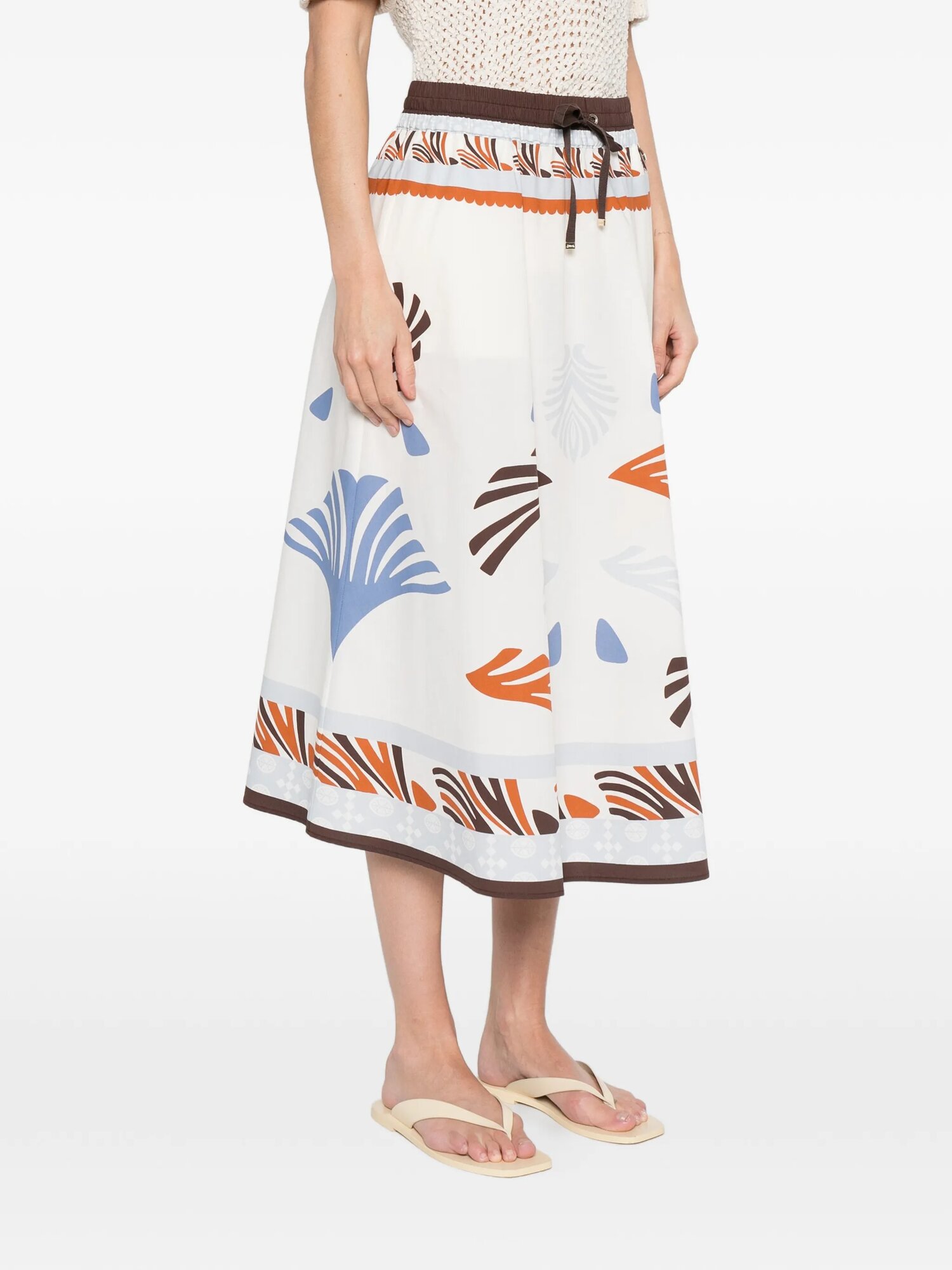 Юбка Herno Drawstring patterned midi skirt, размер 42 — фото 1