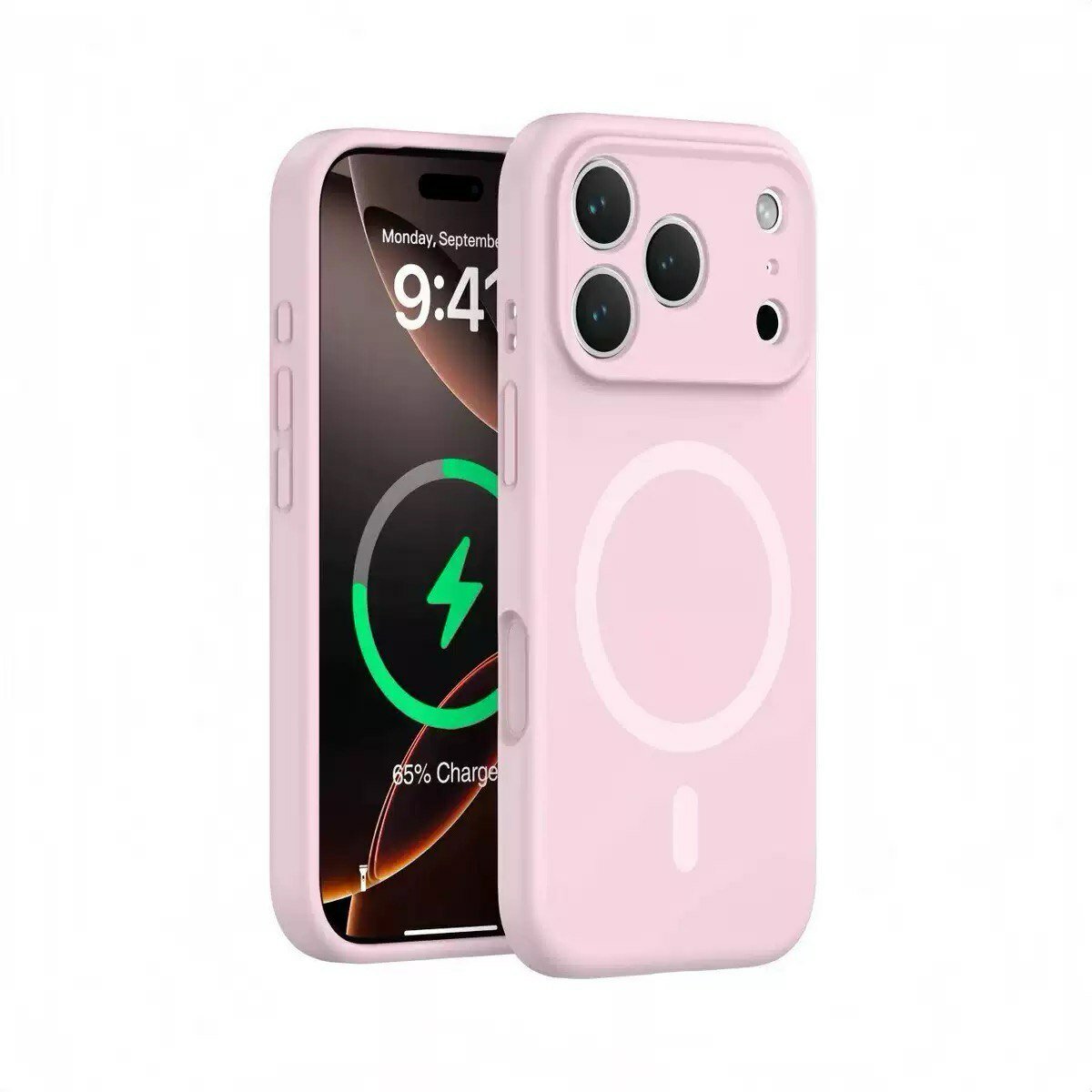 Чехол Vivid Vortex для Apple iPhone 17 Pro (айфон 17 про) совместимый с MagSafe (магсейф), противоударный, розовая пудра