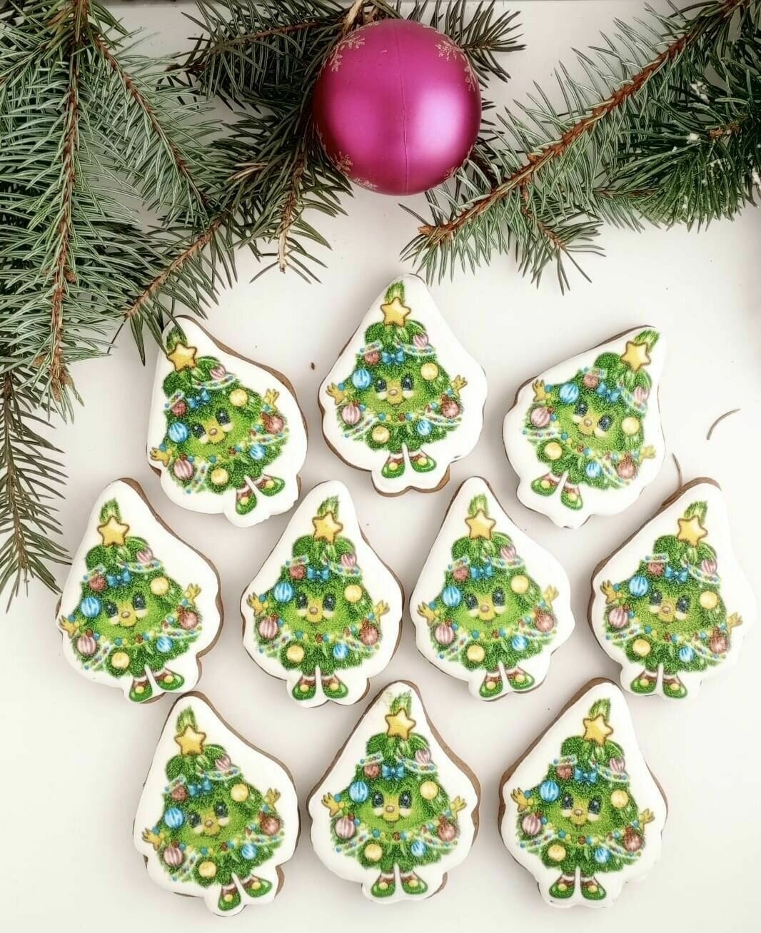 Набор медово-имбирных пряников "Елочка на Новый год 10 шт"