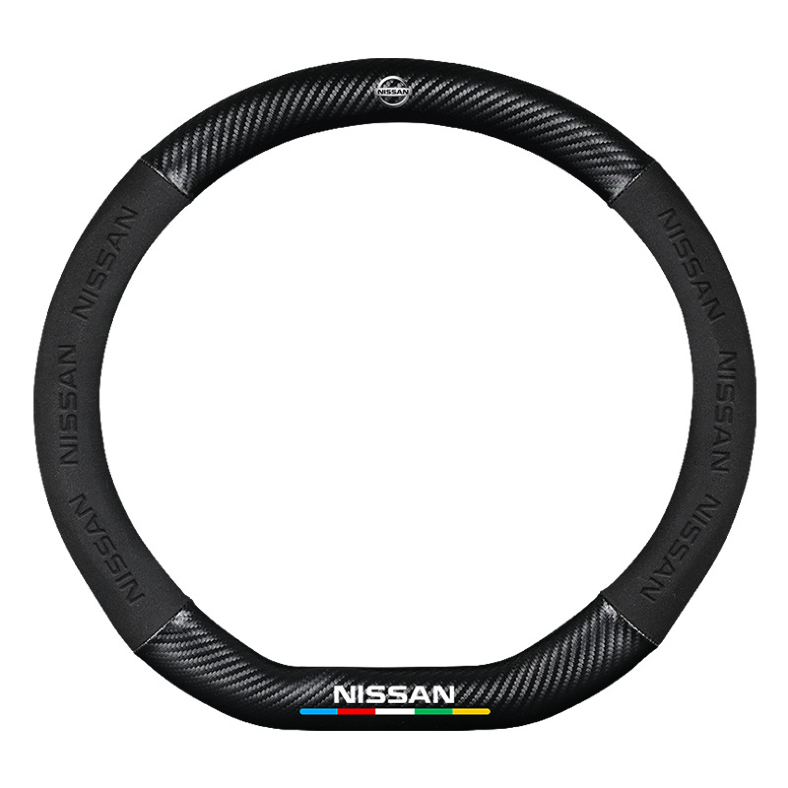 Спортивная оплетка-чехол на руль MyPads для Nissan с замшевым покрытием и меховой отделкой, D форма, размер М