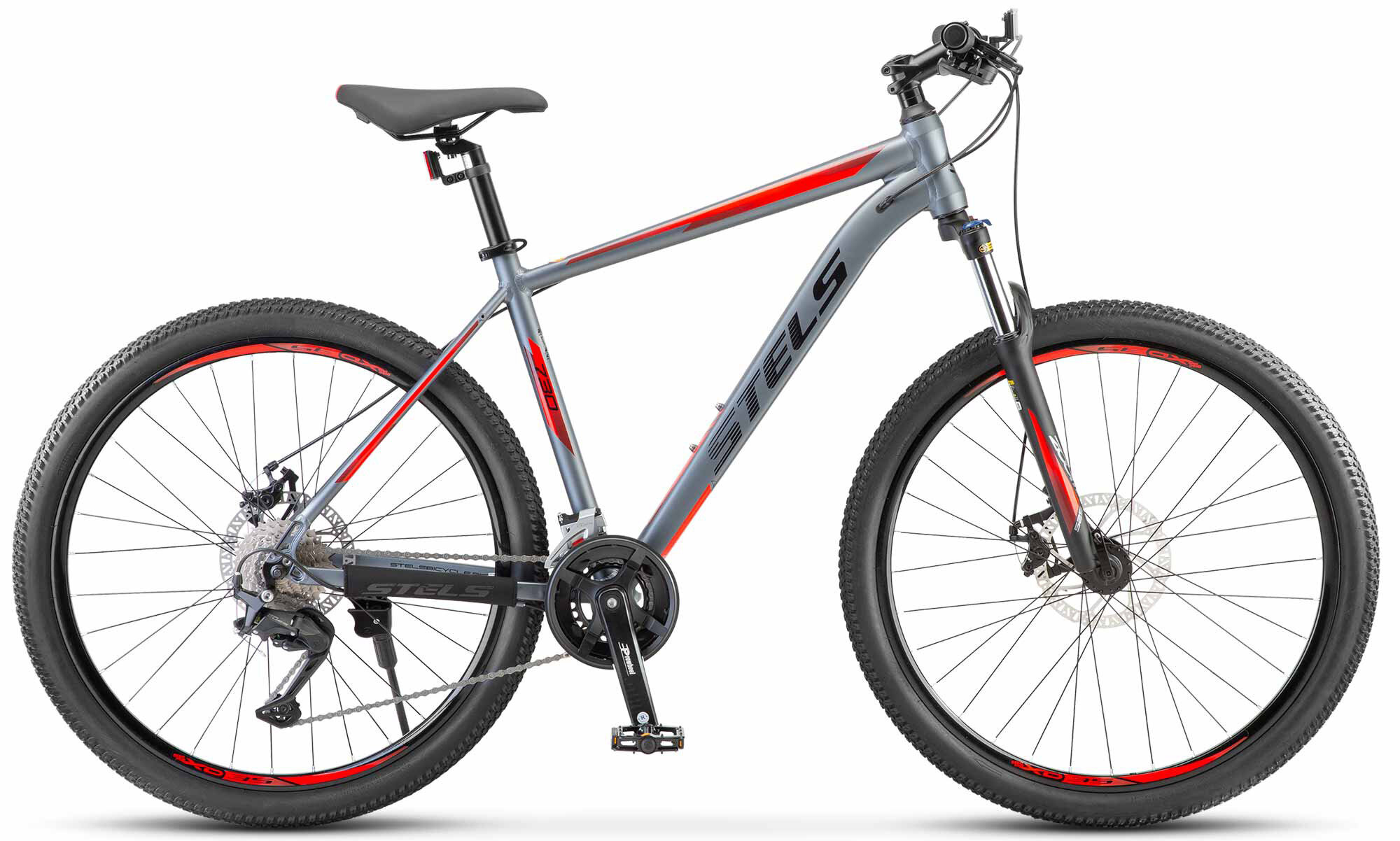 Горный велосипед Stels Navigator 730 MD Z010 (2025) 19" Серо-красный (172-180 см)