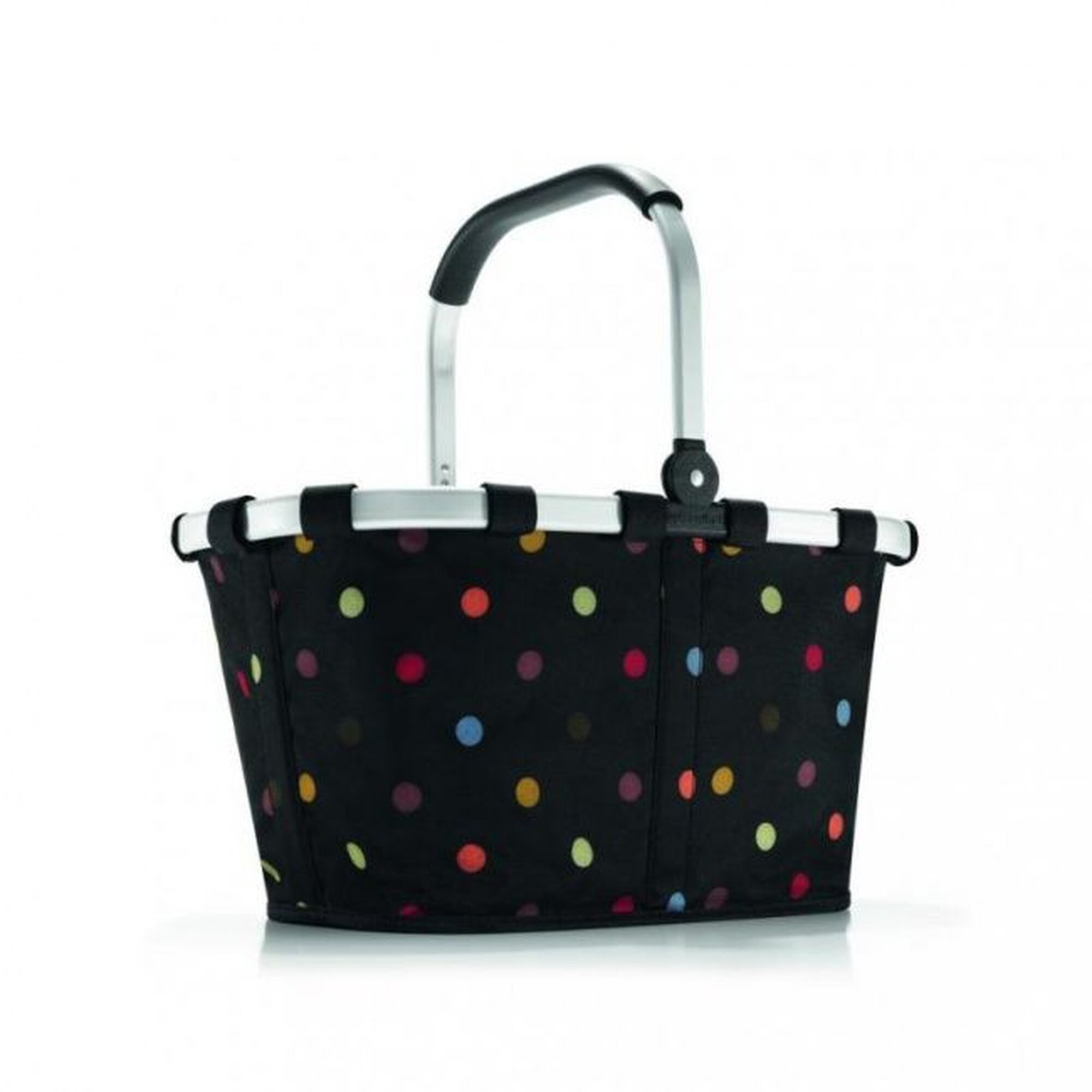 Корзина для покупок Reisenthel Carrybag, размер 48х29х28, цвет черный/разноцветные горошки, РБК7009