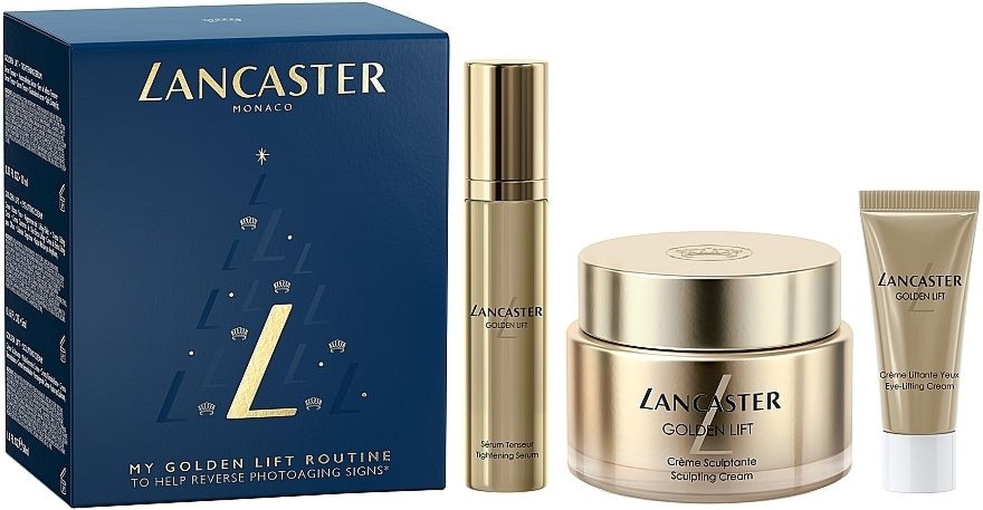 Lancaster Набор для ухода за лицом My Golden Lift Routine Trio
