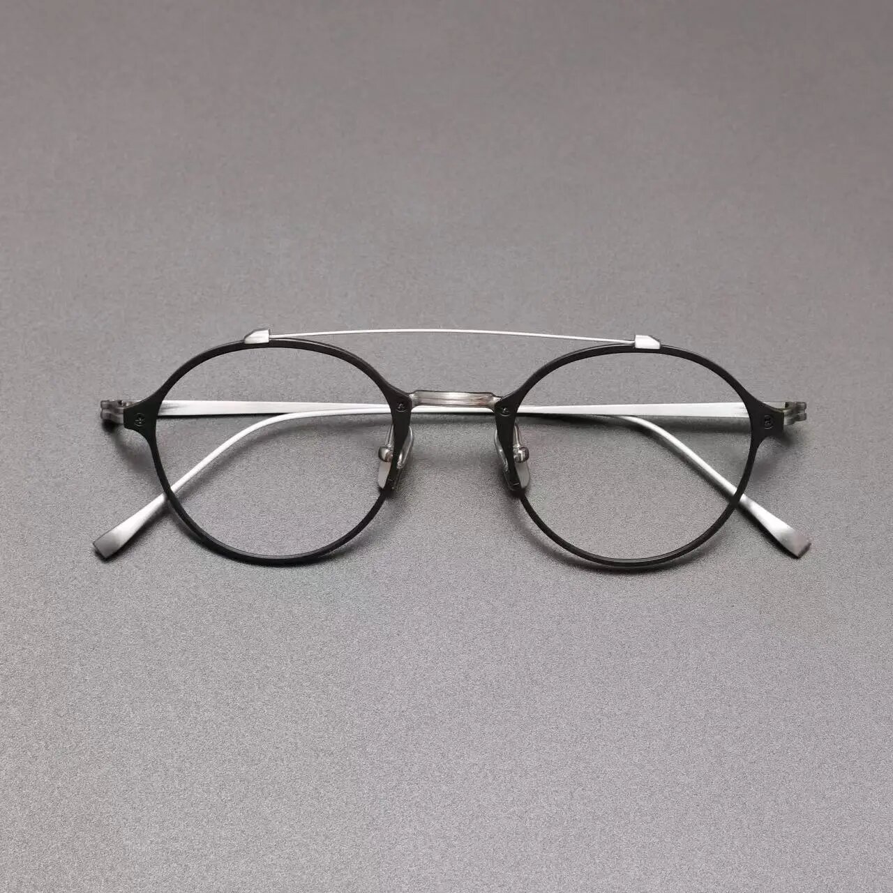 Ретро очки Blue-Silver из титана Double-Beam