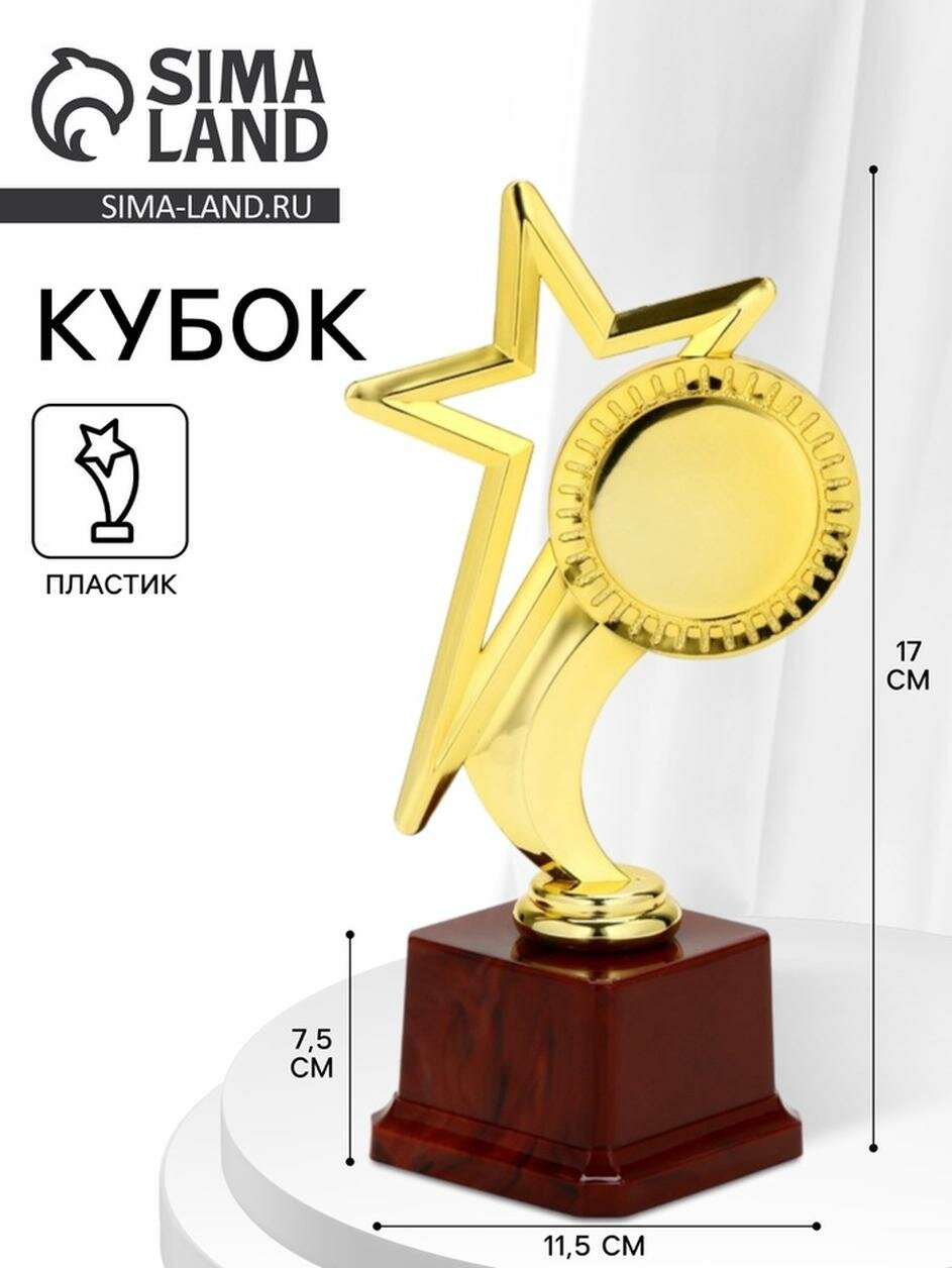 Наградная фигура под нанесение "Звезда" на красной подставке 10909803