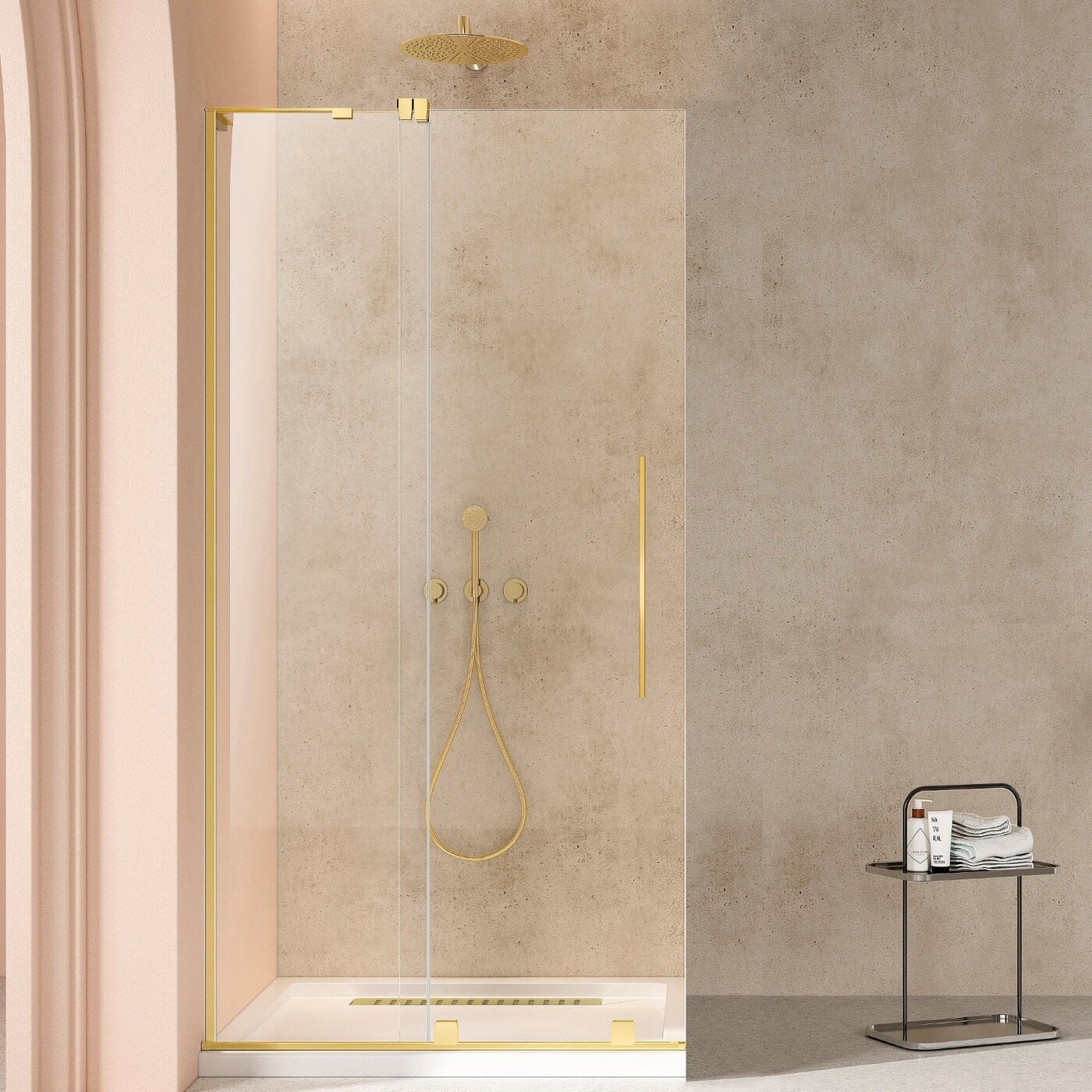 Душевая перегородка Vincea Walk-In 200х120 VSW-4WSL120CLG-L брашированное золото