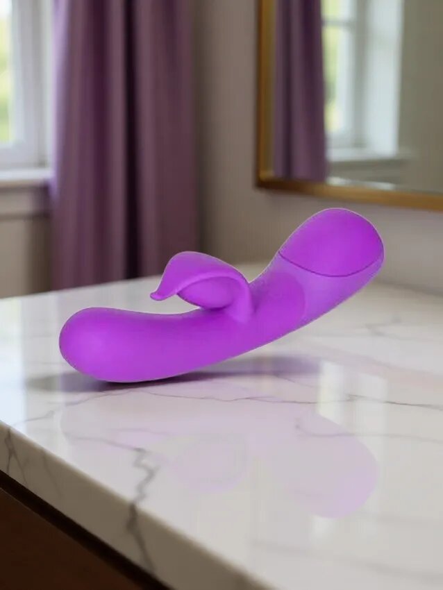 Вибратор California Exotic "Impress Rabbit", фиолетовый, медицинский силикон, 12 режимов