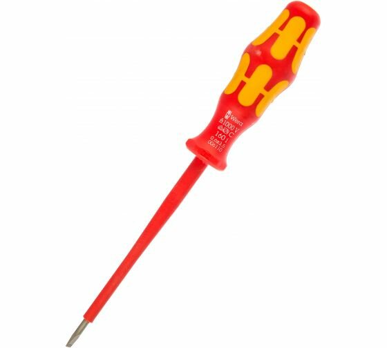 Отвертка диэлектрическая шлицевая WERA Kraftform Plus 160 i VDE, 0.6x3.5x100 мм, 006110