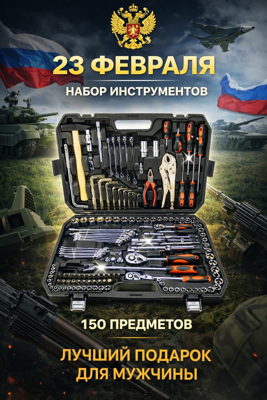 Набор инструментов для автомобиля 150 предметов