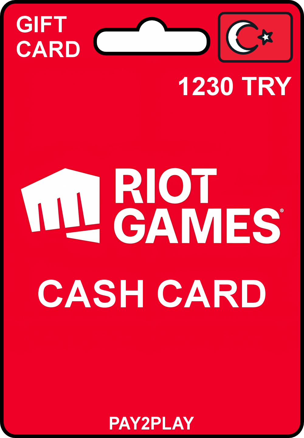 Подарочная карта Riot Games 1230 TRY / Турция / Цифровой ключ, Пополнение счёта / Riot Games Cash Card