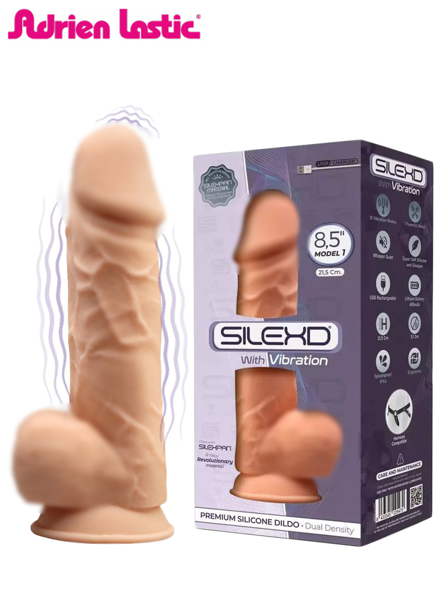 Adrien Lastic Вибратор реалистик силиконовый SileXD Model 1 (21.5 см х 5.1 см)