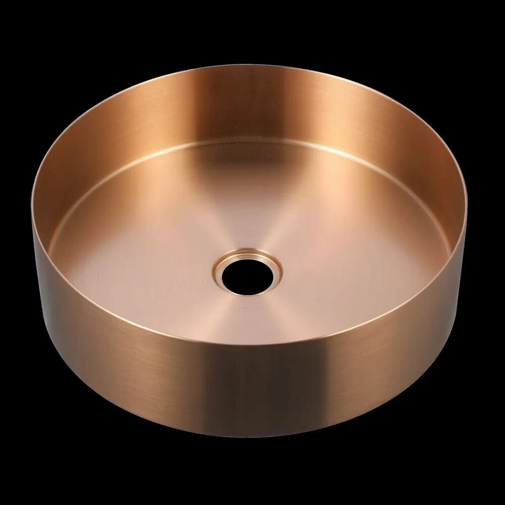 Раковина для ванной комнаты 304, круглый умывальник из нержавеющей стали, 380*380 мм