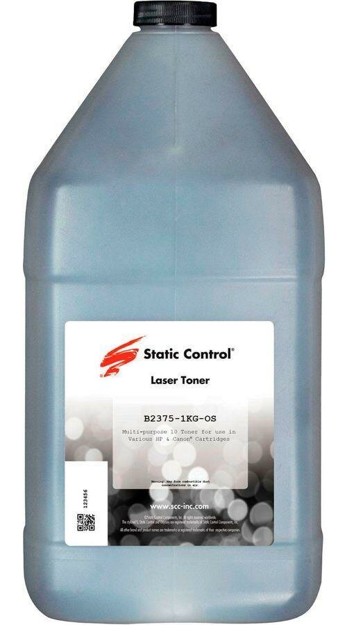 Тонер Static Control B2375-1KG-OS черный флакон 1000гр. для Brother HL-2375