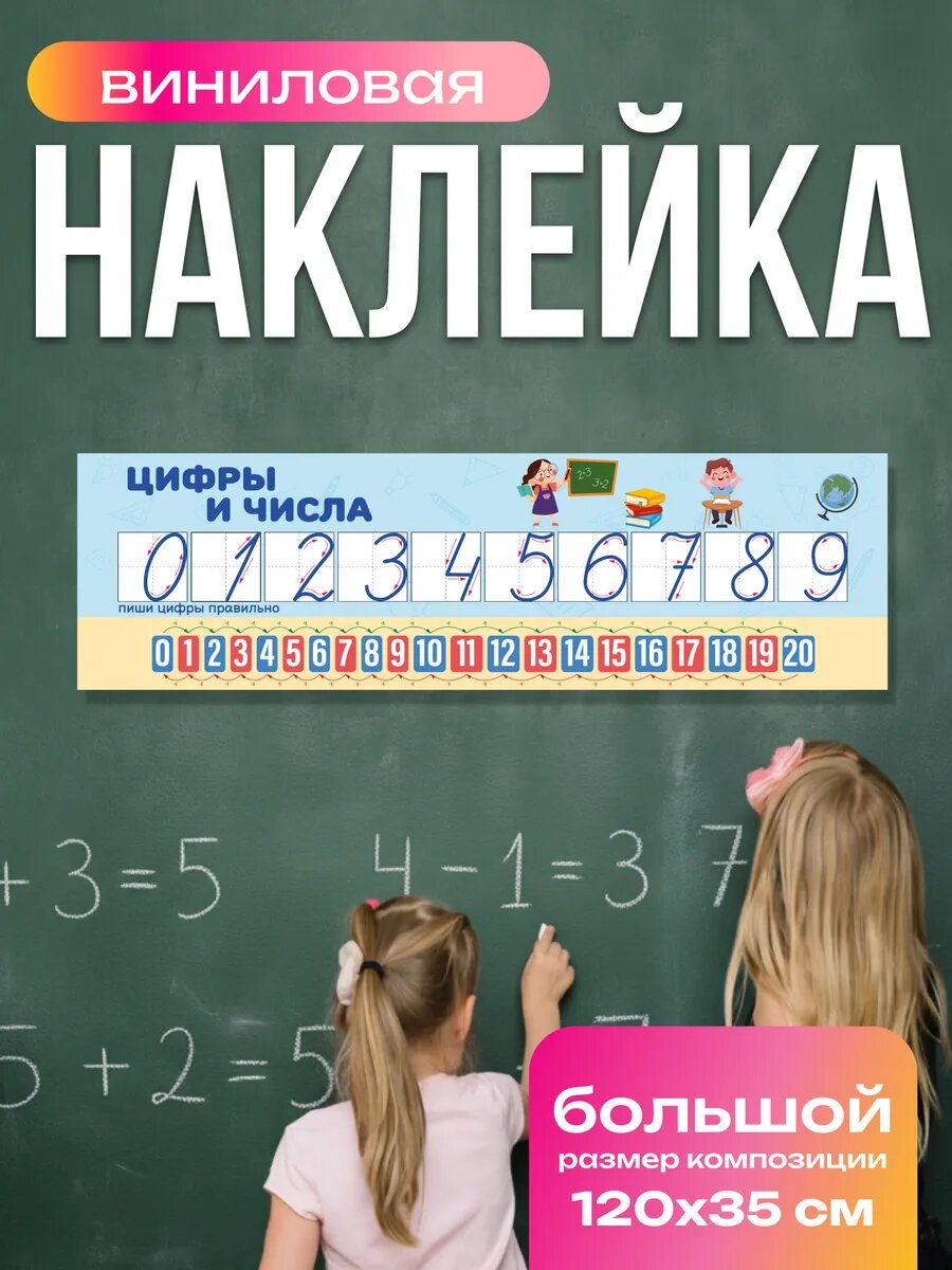Наклейка школьная для оформления класса, 35х120 см