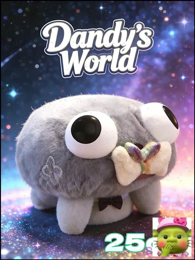 Dandy's World Pebble Мягкая игрушка Roblox Мир Денди Съёмная Бант