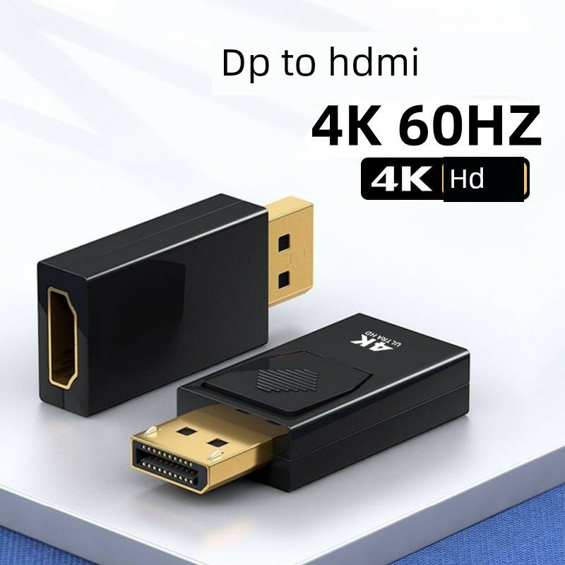 DP к HDMI адаптер для 4K 60Гц, кабель длиной 0.5 м, совместимый с ноутбуками настольными ПК мониторами и проекторами