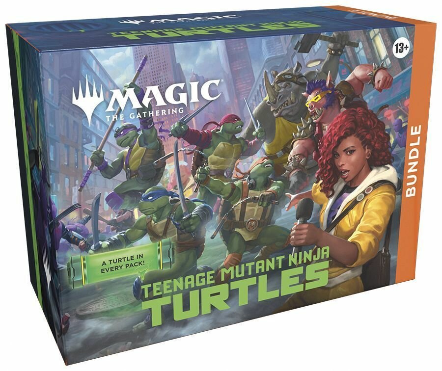 Magic: The Gathering Teenage Mutant Ninja Turtles - Bundle 9 Play Boosters, 30 Lands, Foil Alt-Art Promo Card + Exclusive Accessories фольгированная промо-карта (английская версия)