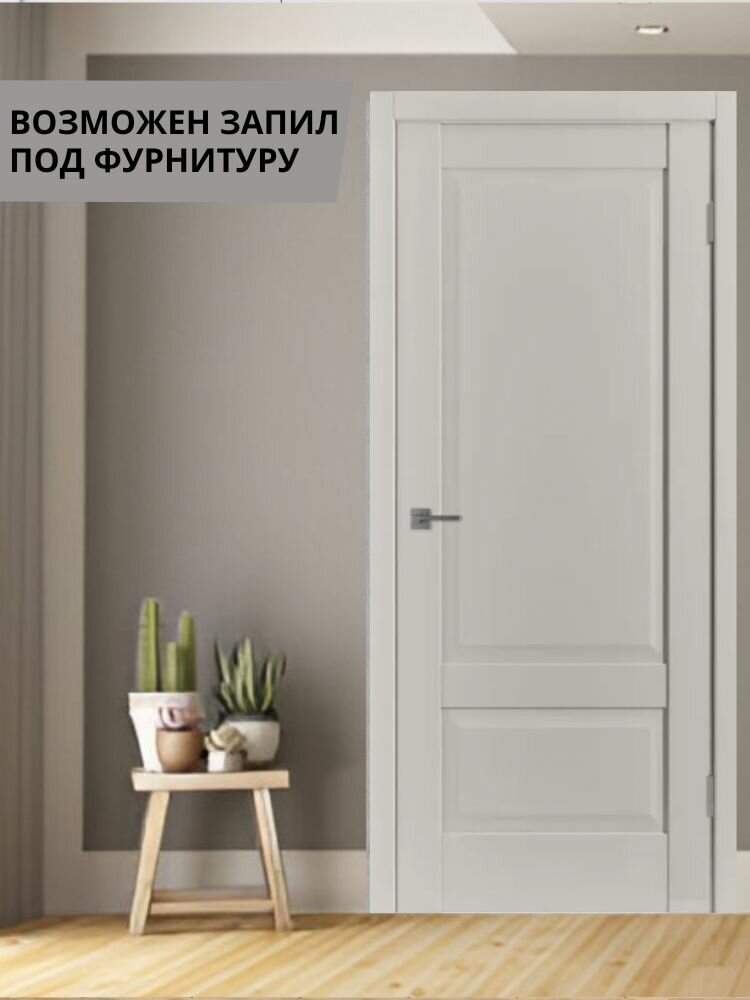 Межкомнатная дверь Классика Р2 800х2000 серо-коричневая глухая (комплект С наличниками И коробкой)
