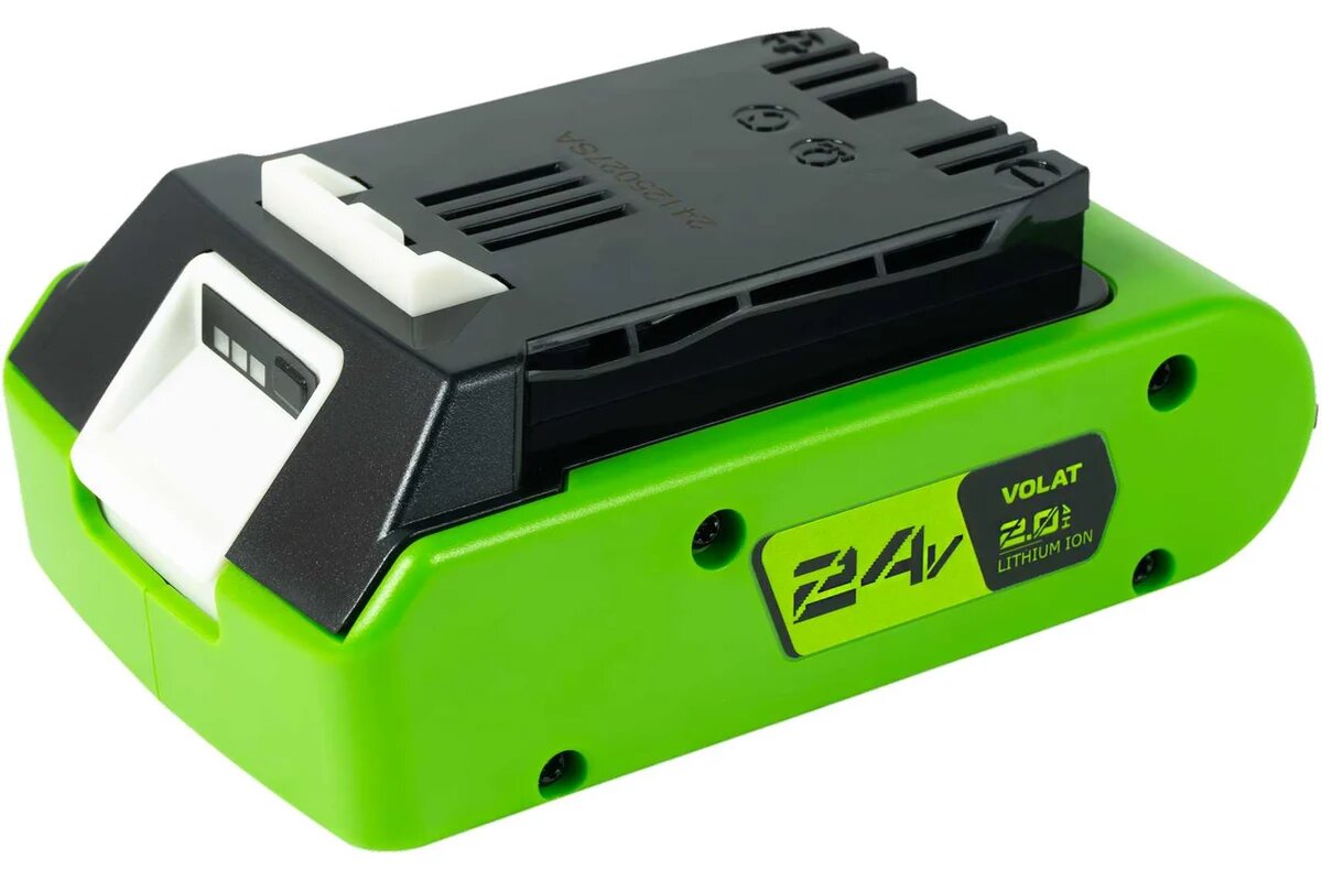 Аккумулятор Greenworks 24V 2.0Ah Li‑Ion VT-GRE-24-2 – компактный, лёгкий, с индикатором заряда и защитой от перегрева