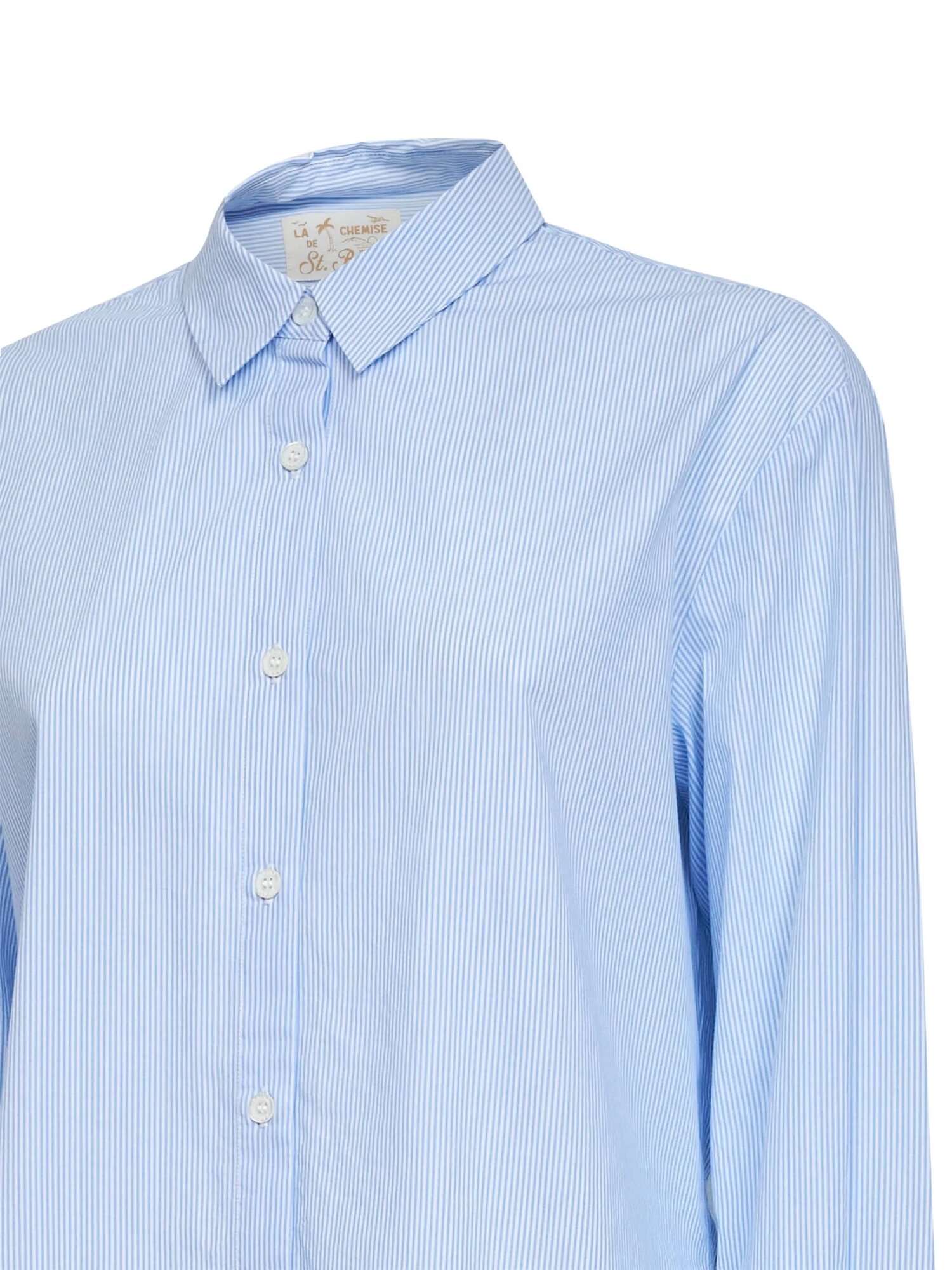 Рубашка MC2 Saint Barth Striped button-down cotton shirt, размер 40 — фото 1