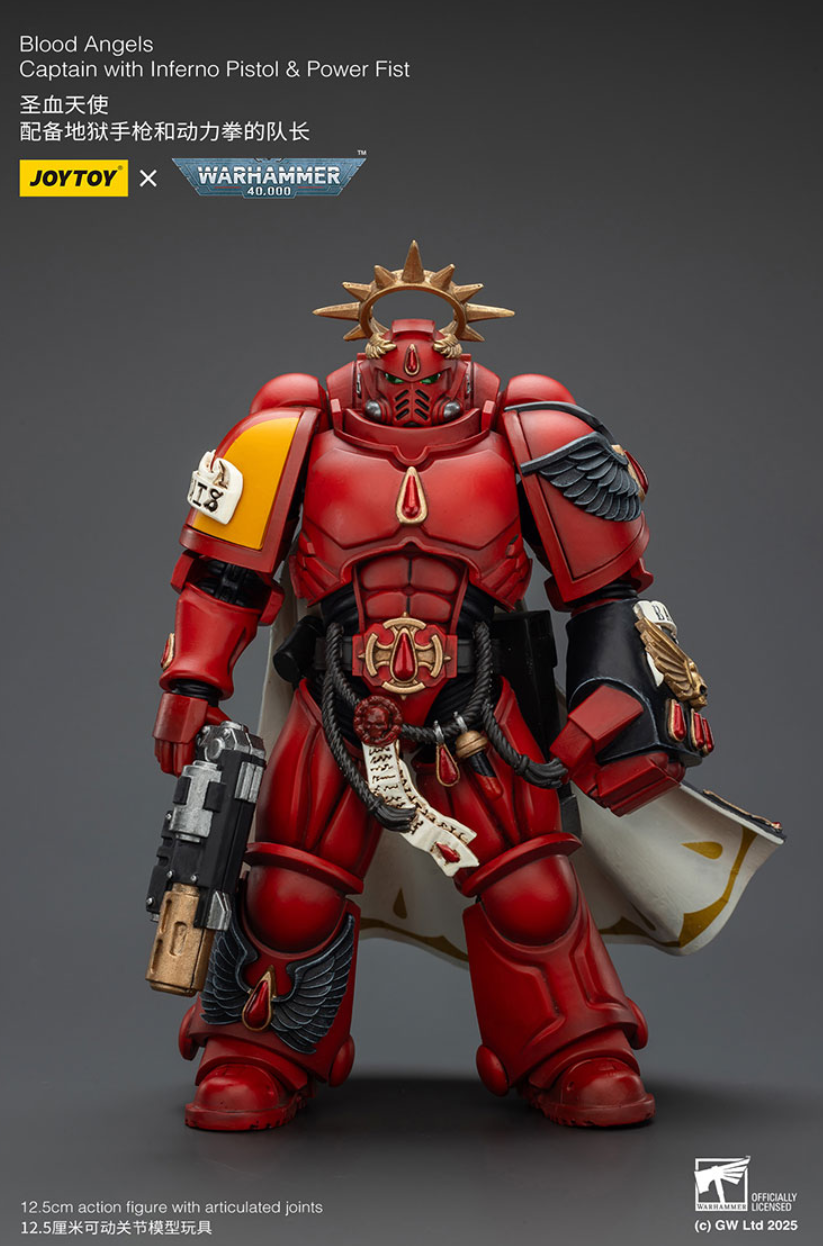 Фигурка JOYTOY Warhammer 40000 Blood Angels Captain with Inferno Pistol & Power Fist