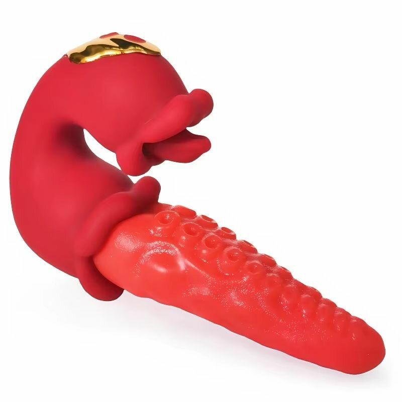 Вибратор NV Toys, для клиторальной и вагинальной стимуляции, красный цвет