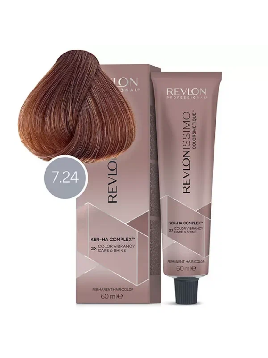 Краска Revlon Professional Revlonissimo Colorsmetique Care & Shine с гиалуроновой кислотой перманентная, 7.24