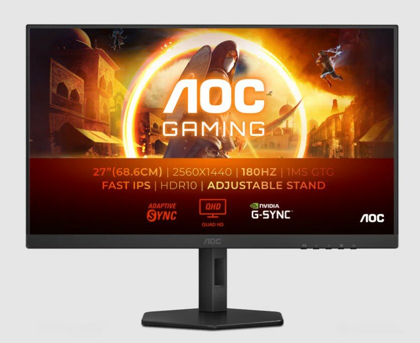 Монитор AOC 27" Q27G4XF, 16:9, IPS, QHD, 1ms, 300cd, 180Hz, HDMI, DP, HAS